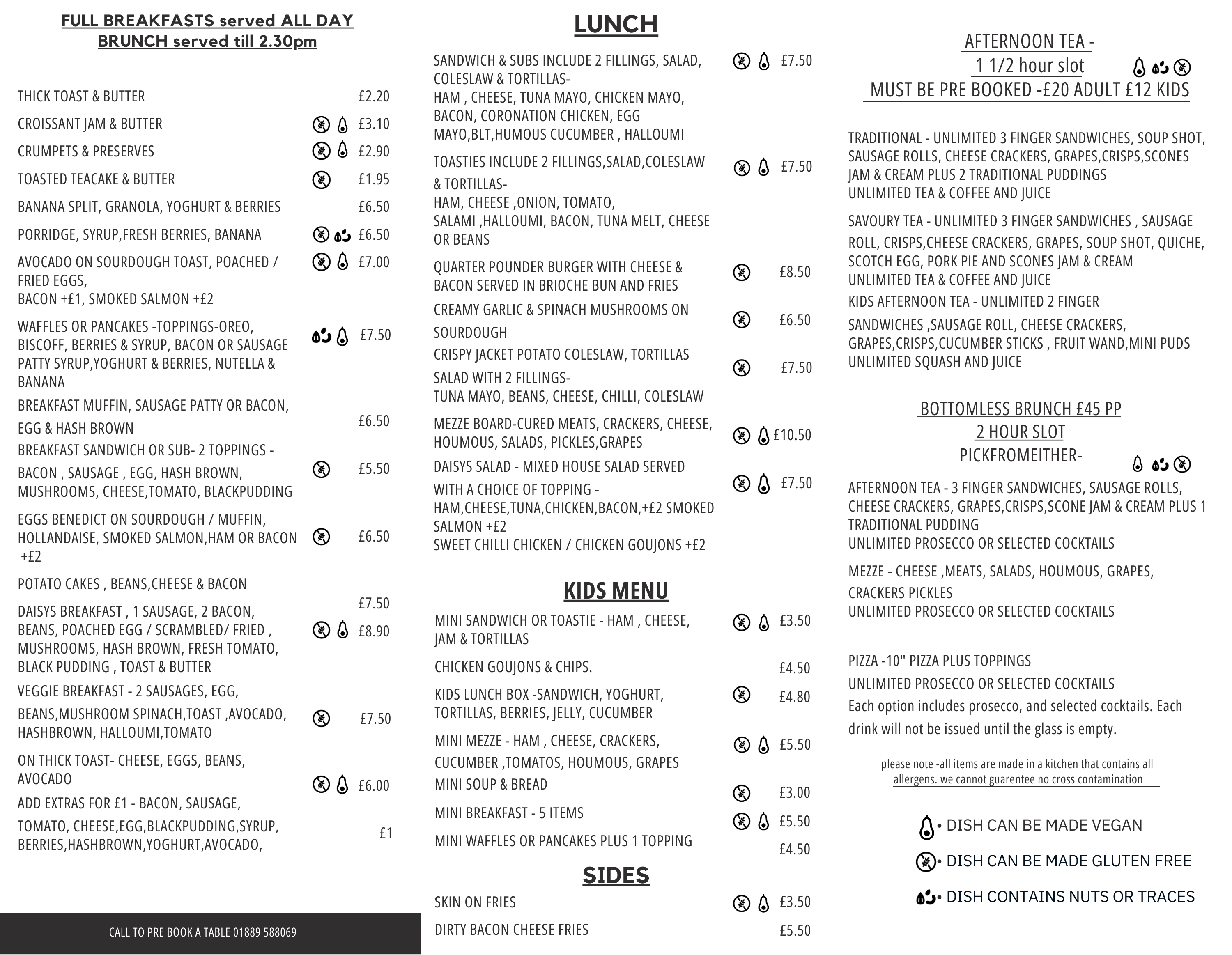 Menu - Daisy's Kitchen